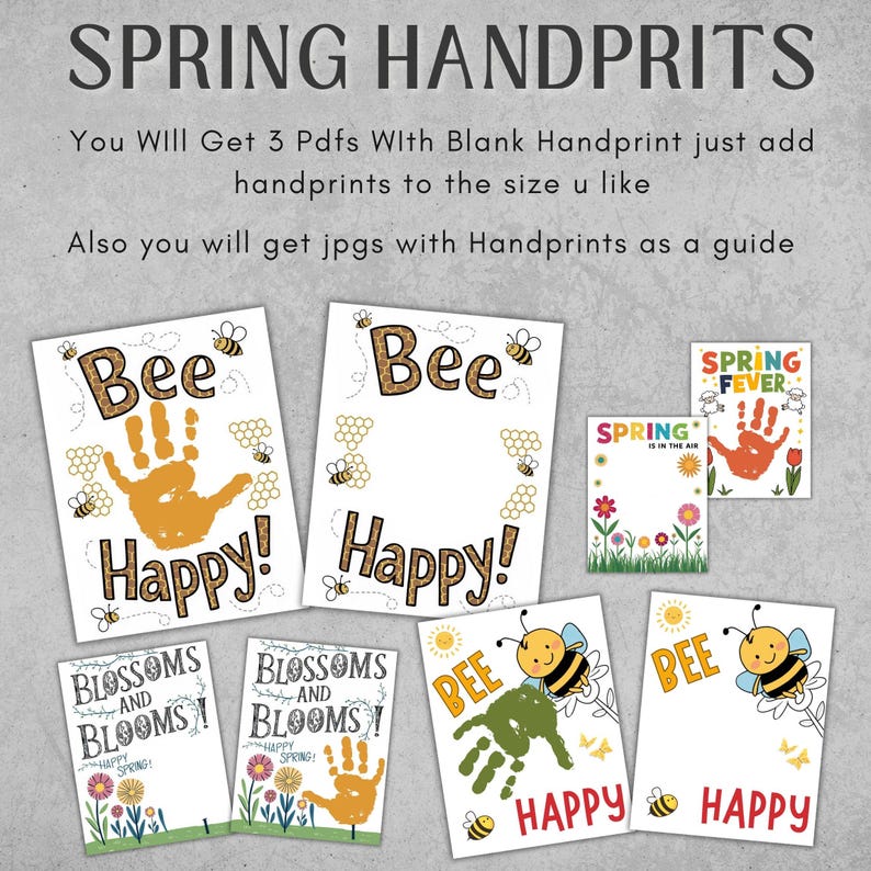 15 Spring Handprint Templates, DIY Printable Craft for Babies, DIY Baby ...