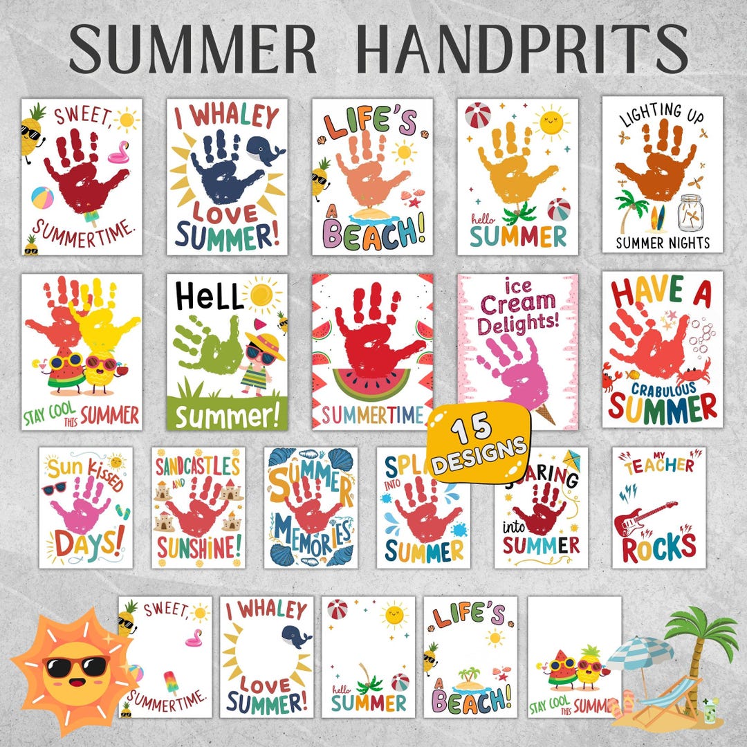 15summerhandprinttemplates, Summer Gift, DIY Printable Craft for Babies ...