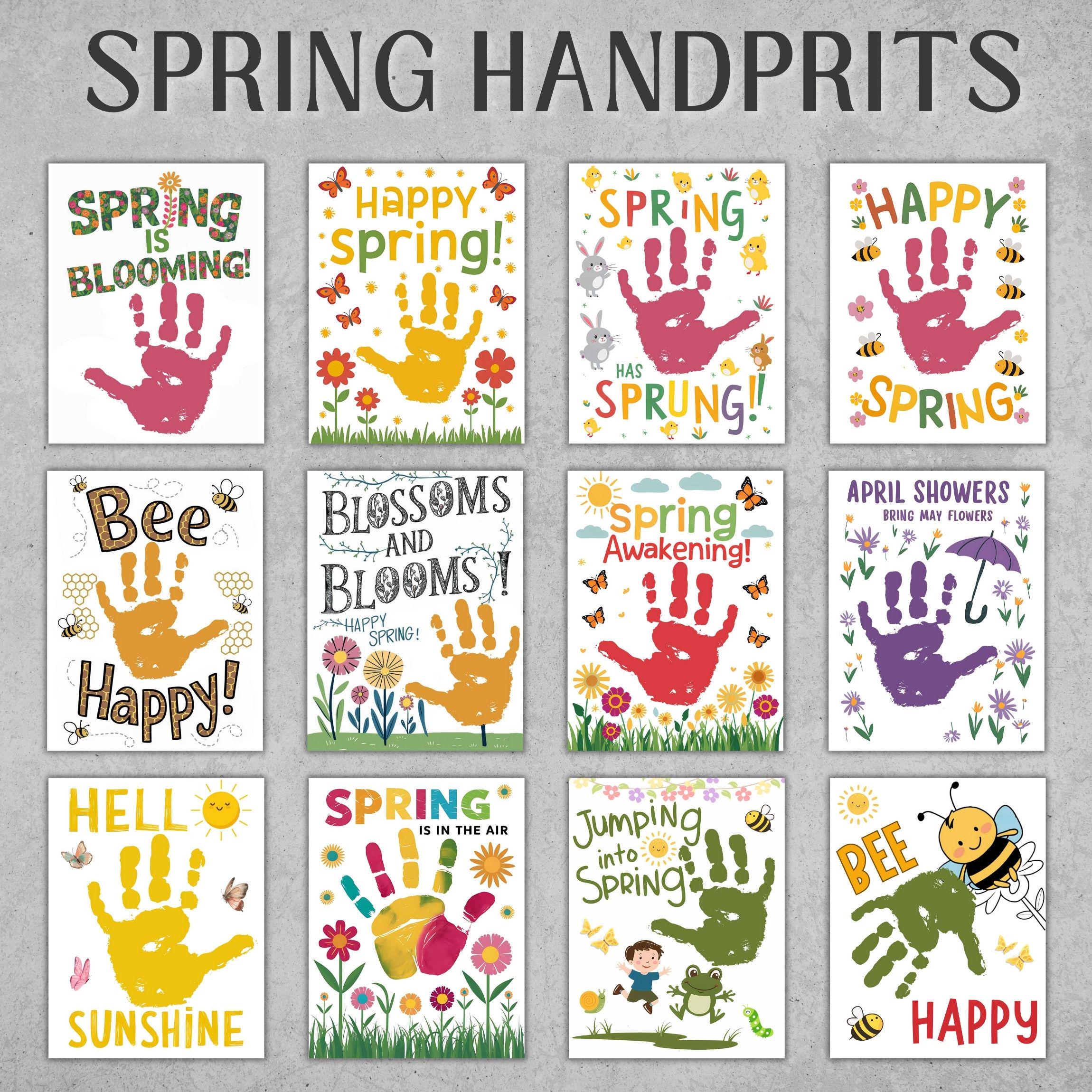 15 Spring Handprint Templates, DIY Printable Craft for Babies, DIY Baby ...