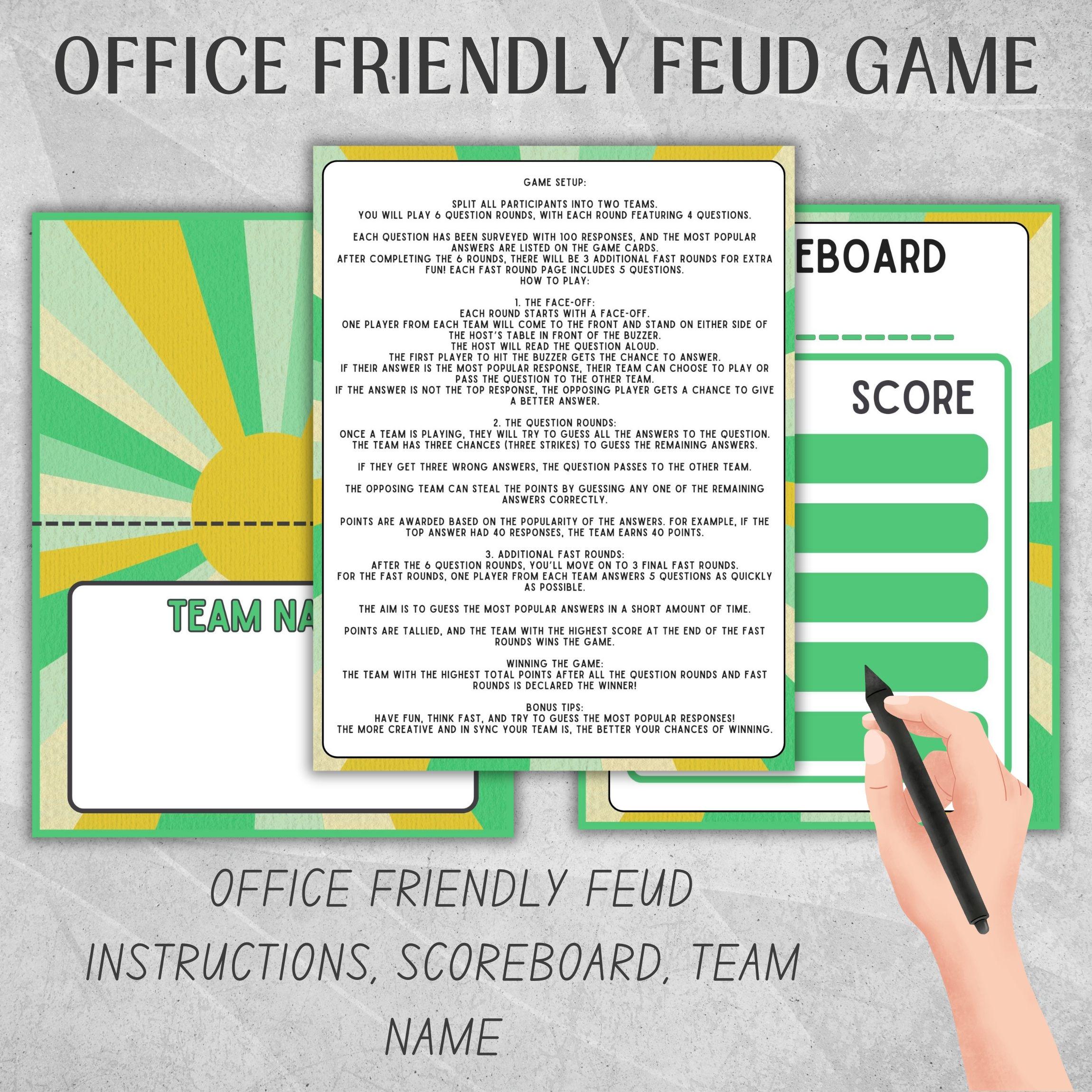 Work Party Family Feud, Ice Breaker Office Party Games, Office Friendly ...