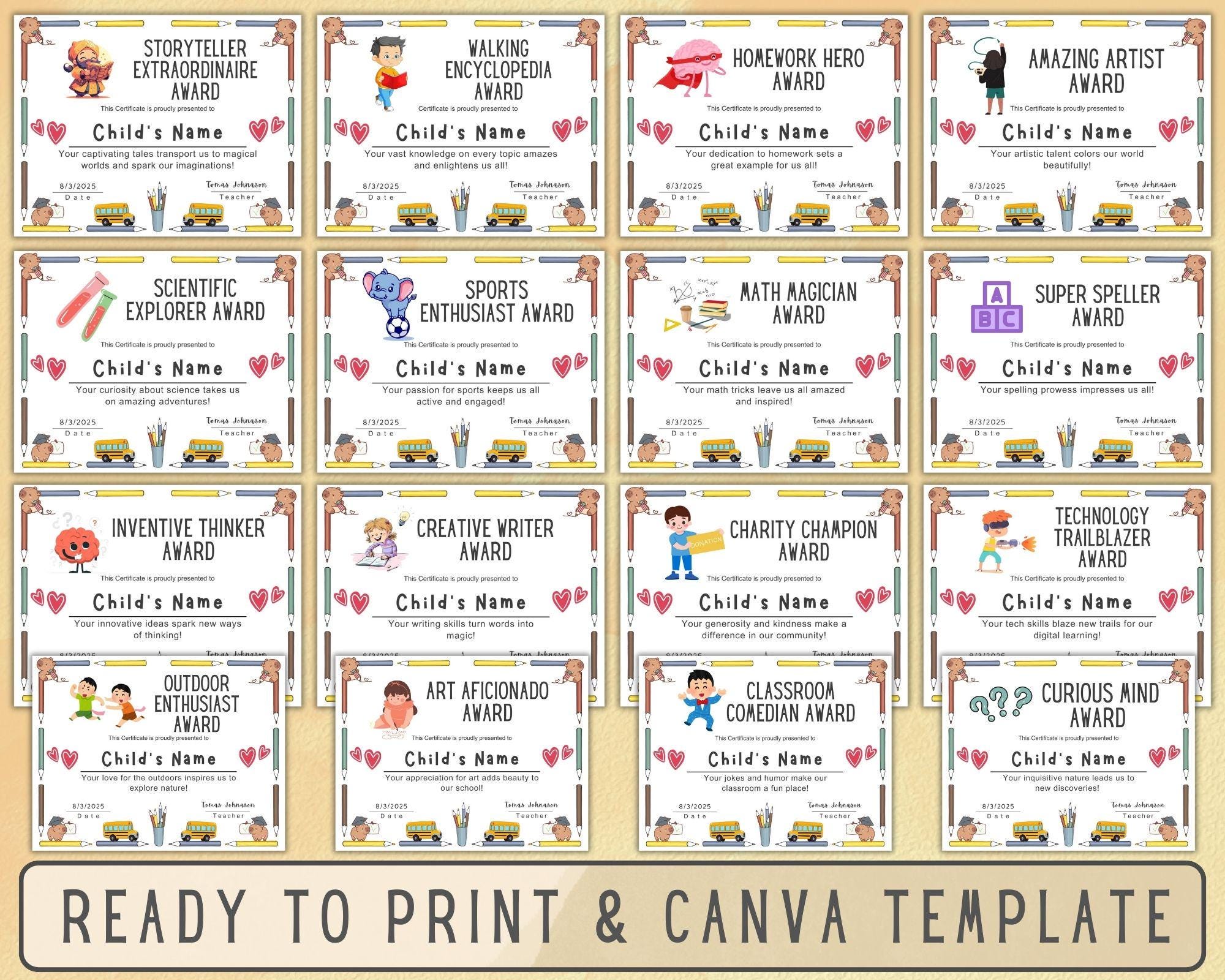 100 Funny Editable Classroom Awards Certificates, Student Appreciation ...