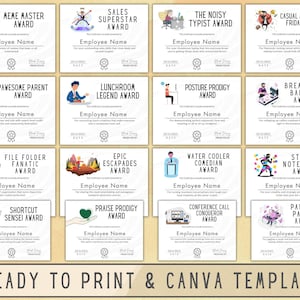 100 Funny Editable Employee Awards Certificates, Employee Appreciation ...