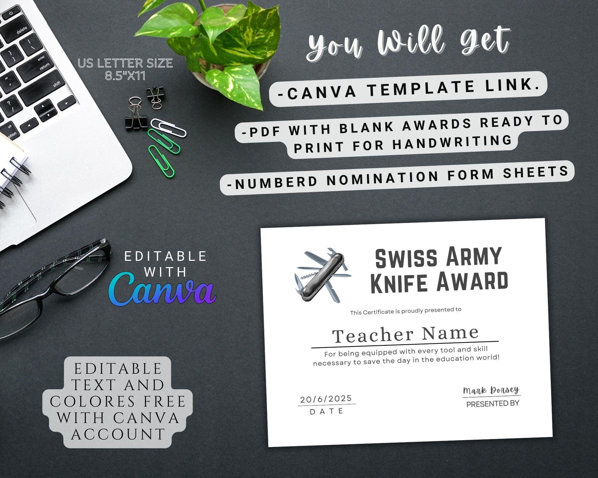 125 Funny Editable Teacher Awards Certificates, Teacher Appreciation ...