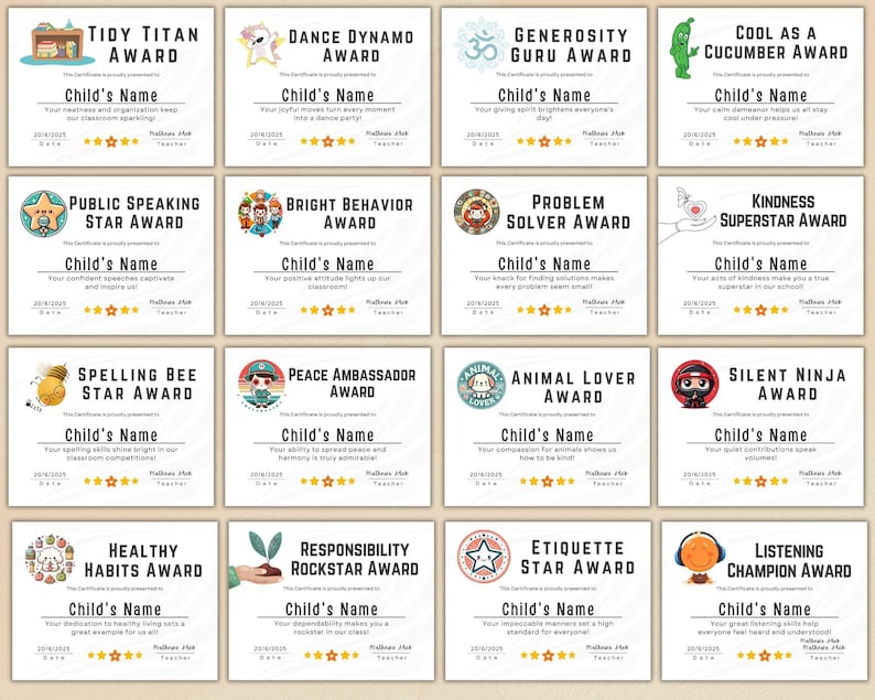120 Funny Editable Classroom Awards Certificates, Student Appreciation ...