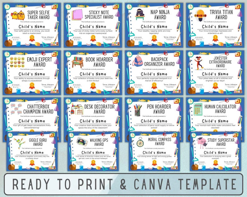 Funny Editable Classroom Awards Certificates, Student Appreciation ...