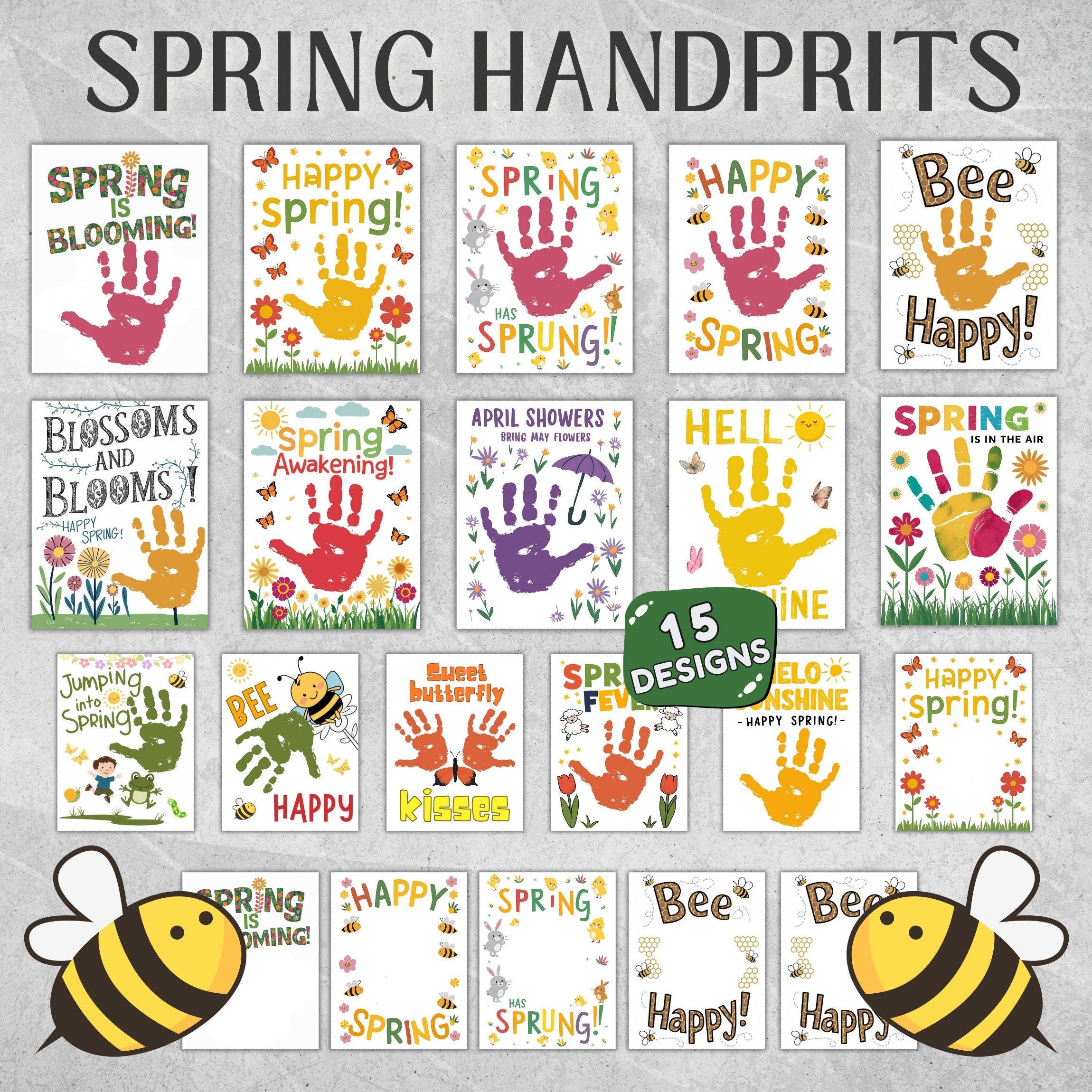 15 Spring Handprint Templates, DIY Printable Craft for Babies, DIY Baby ...