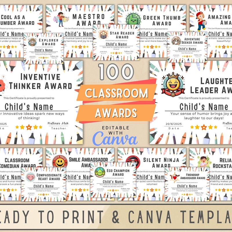 Cute Award Templates - Etsy