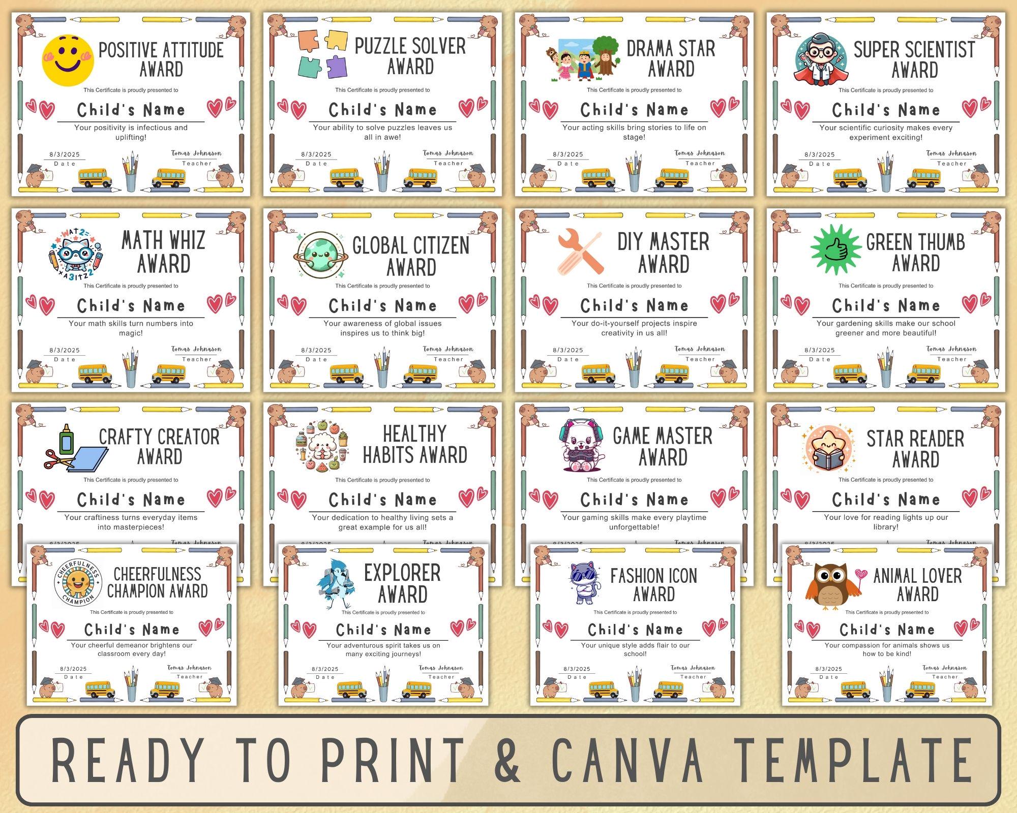 100 Funny Editable Classroom Awards Certificates, Student Appreciation ...