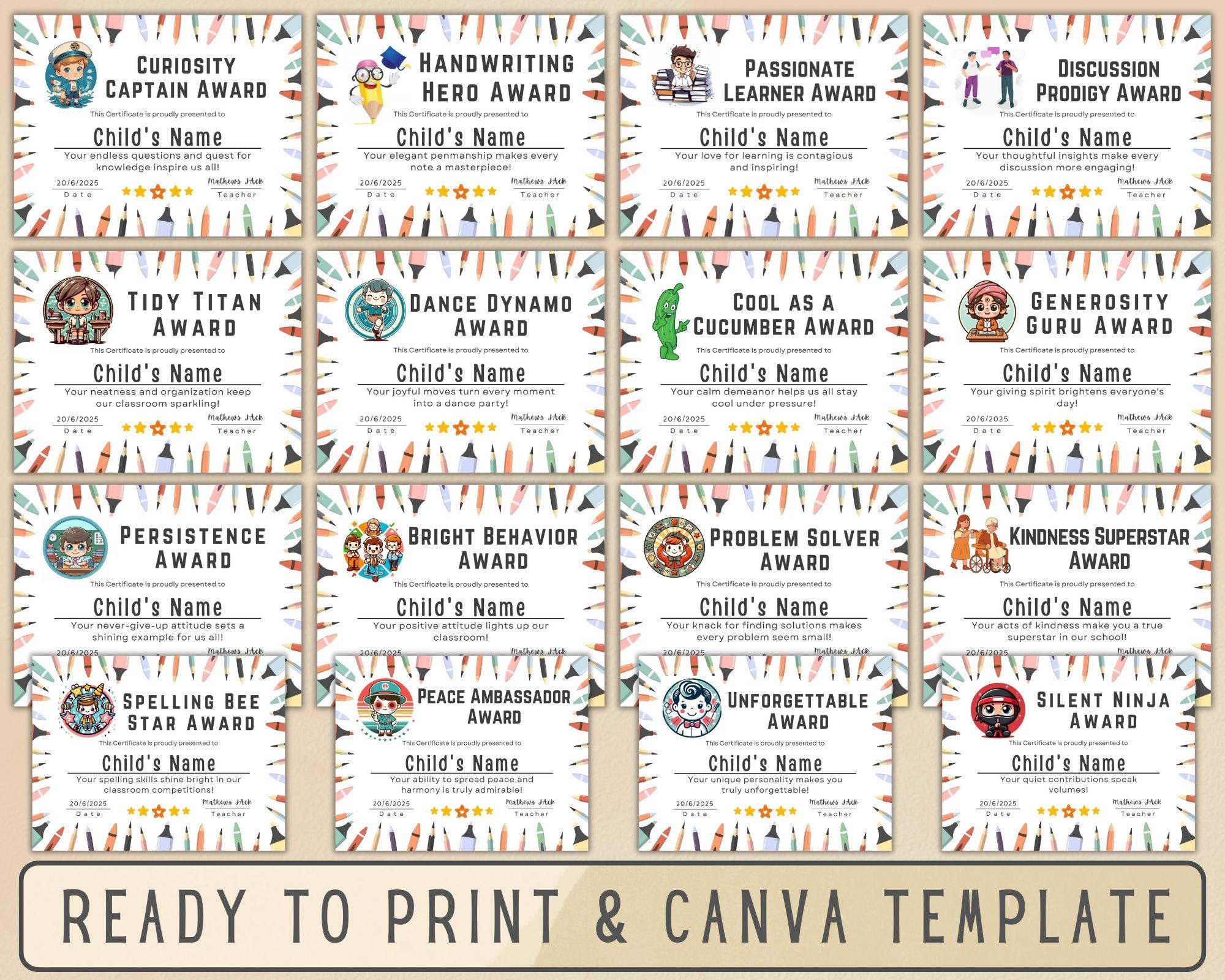 Funny Editable Classroom Awards Certificates, Student Appreciation, End ...