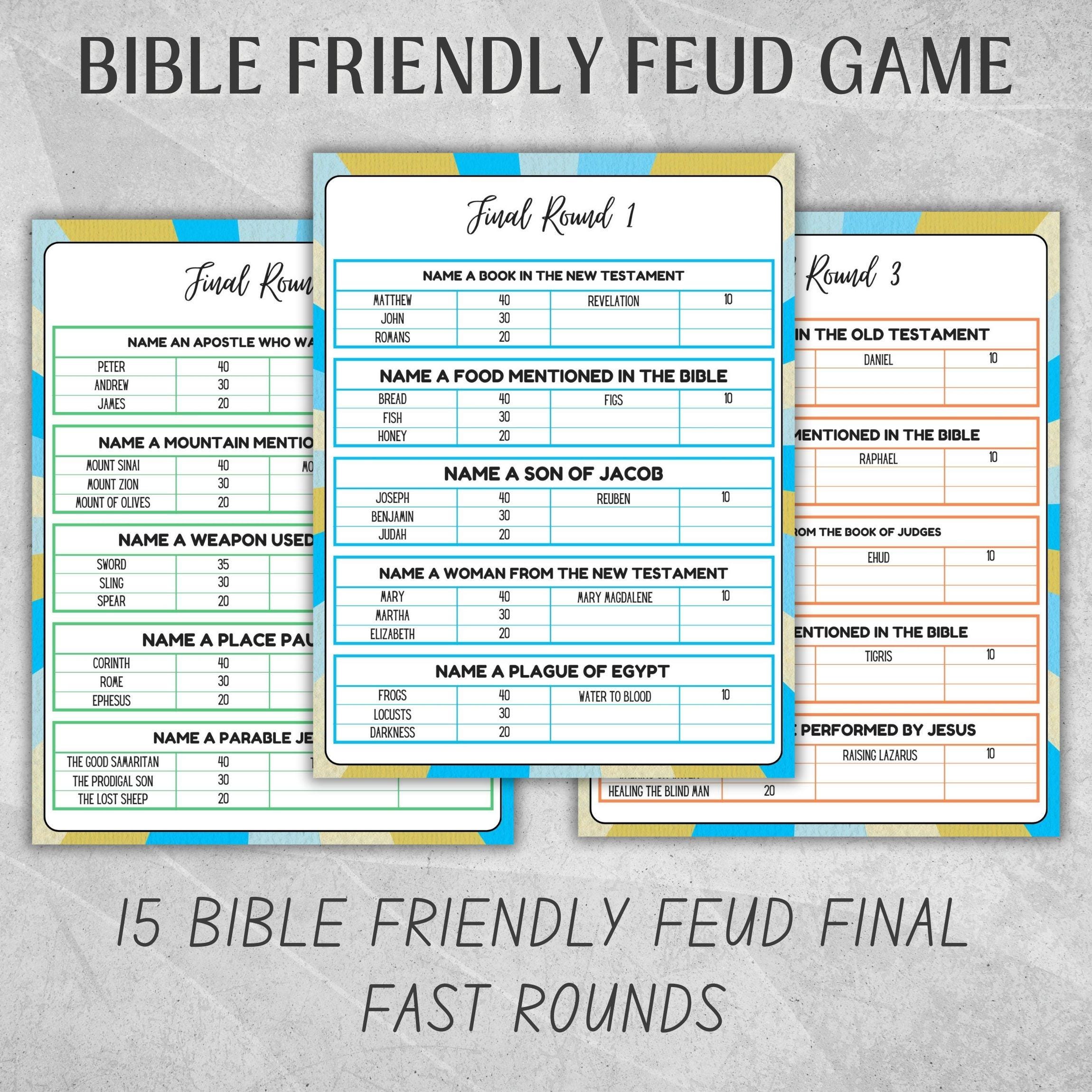Church Family Feud, Bible Feud Game, Printable Bible Games, Church ...