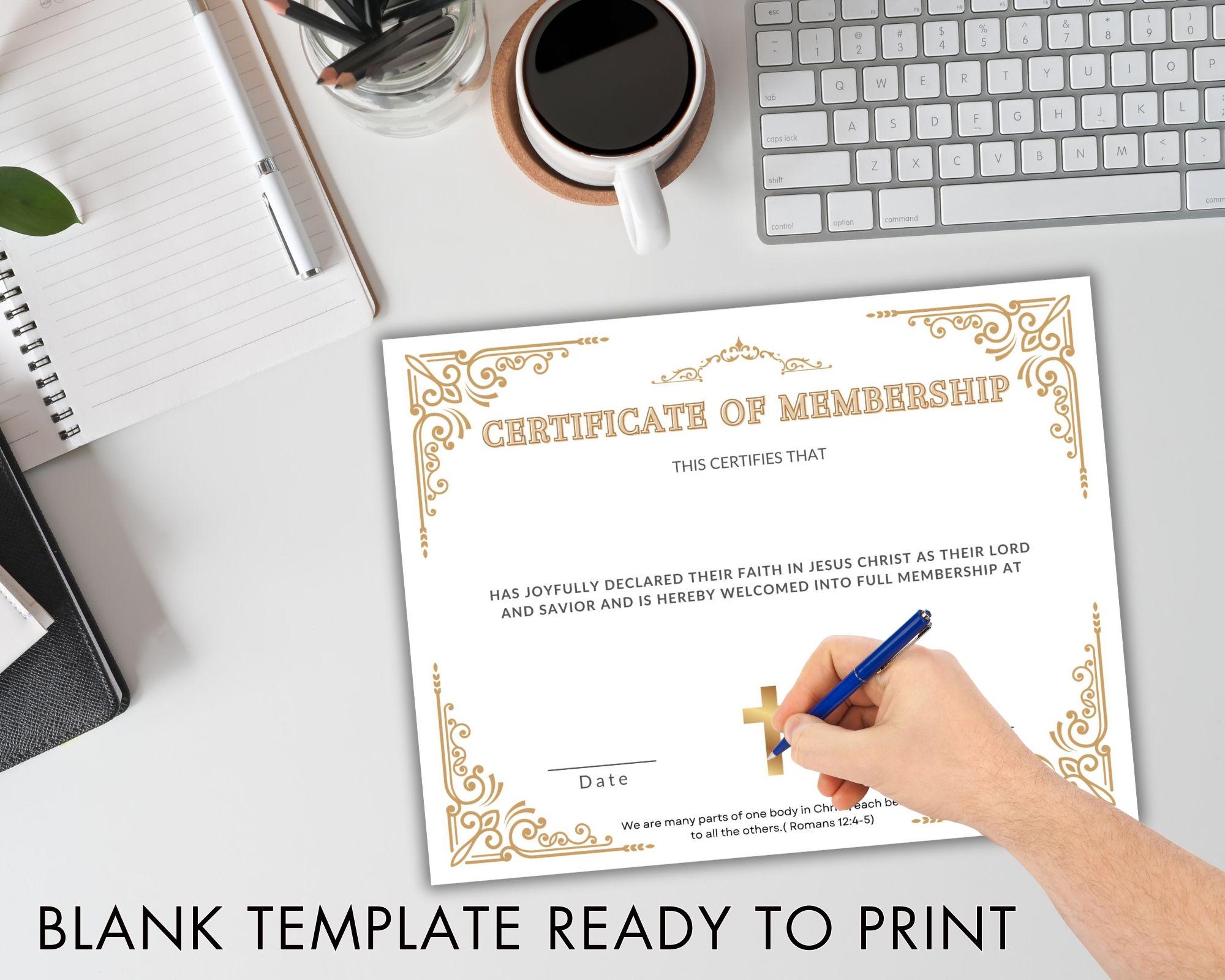 Membership Certificate, Canva Membership Template, Editable Membership ...