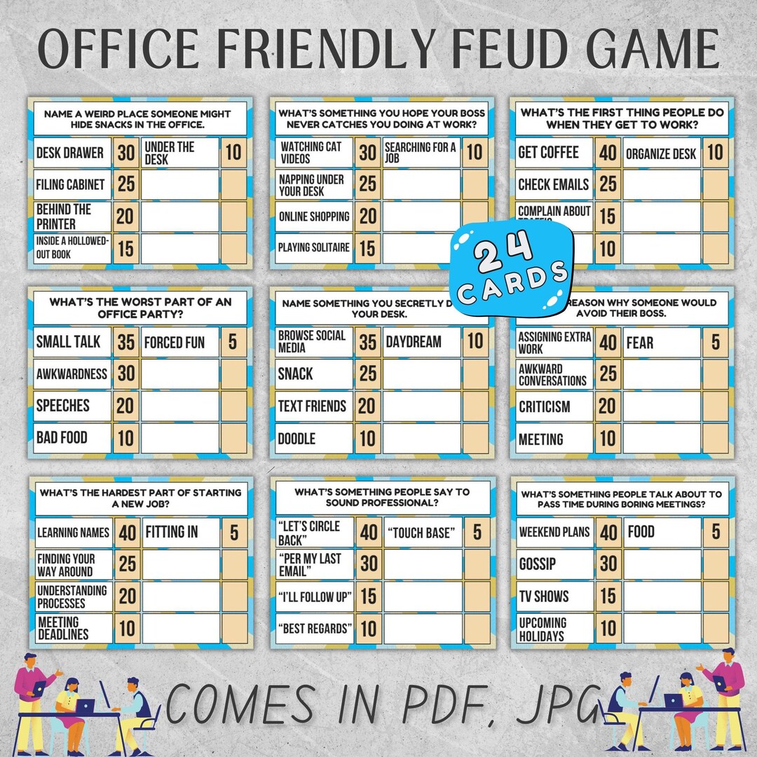 Ice Breaker Office Party Games, Work Party Family Feud, Office Friendly ...