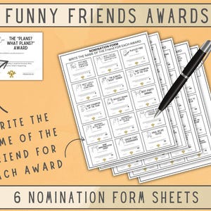 80 Funny Editable Friends Awards Certificates, Canva Template,christmas ...