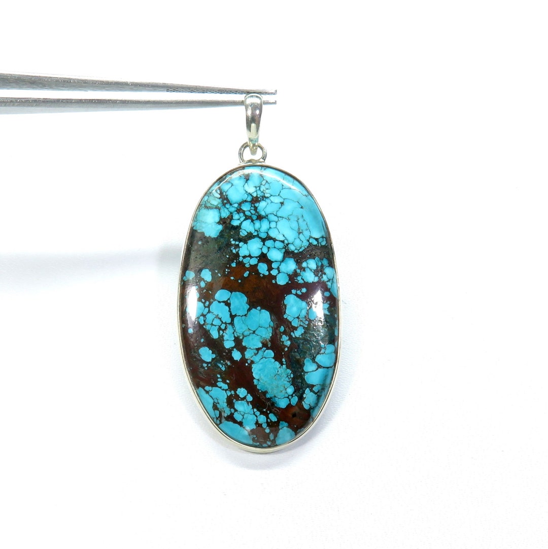Tibetan Turquoise Blue Pendant for Unisex Gift Anniversary Gift 925 ...