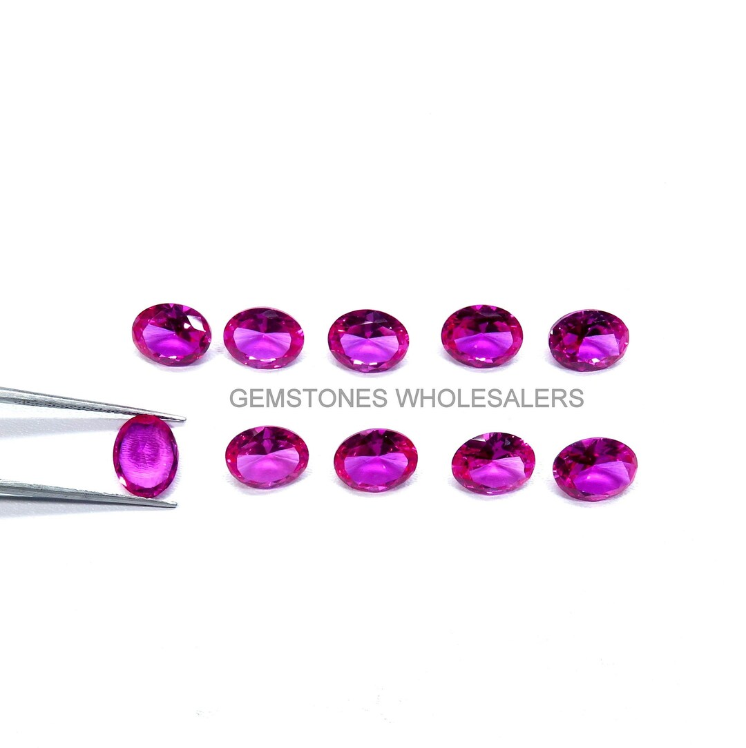 Saphir rose ovale AAA, pierre précieuse de taille ancienne (7 x 9 mm ...