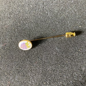 Stick Pin…oval-shaped, Gold Tone Enameled Hat Pin Vintage 80's Classic ...