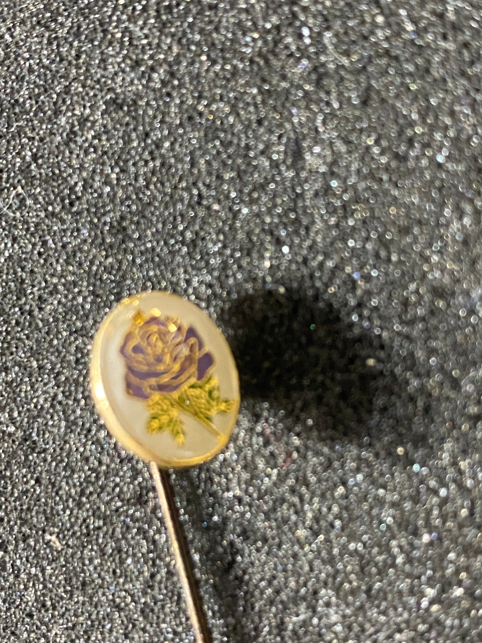 Stick Pinoval-shaped, Gold Tone Enameled Hat Pin Vintage 80's Classic ...