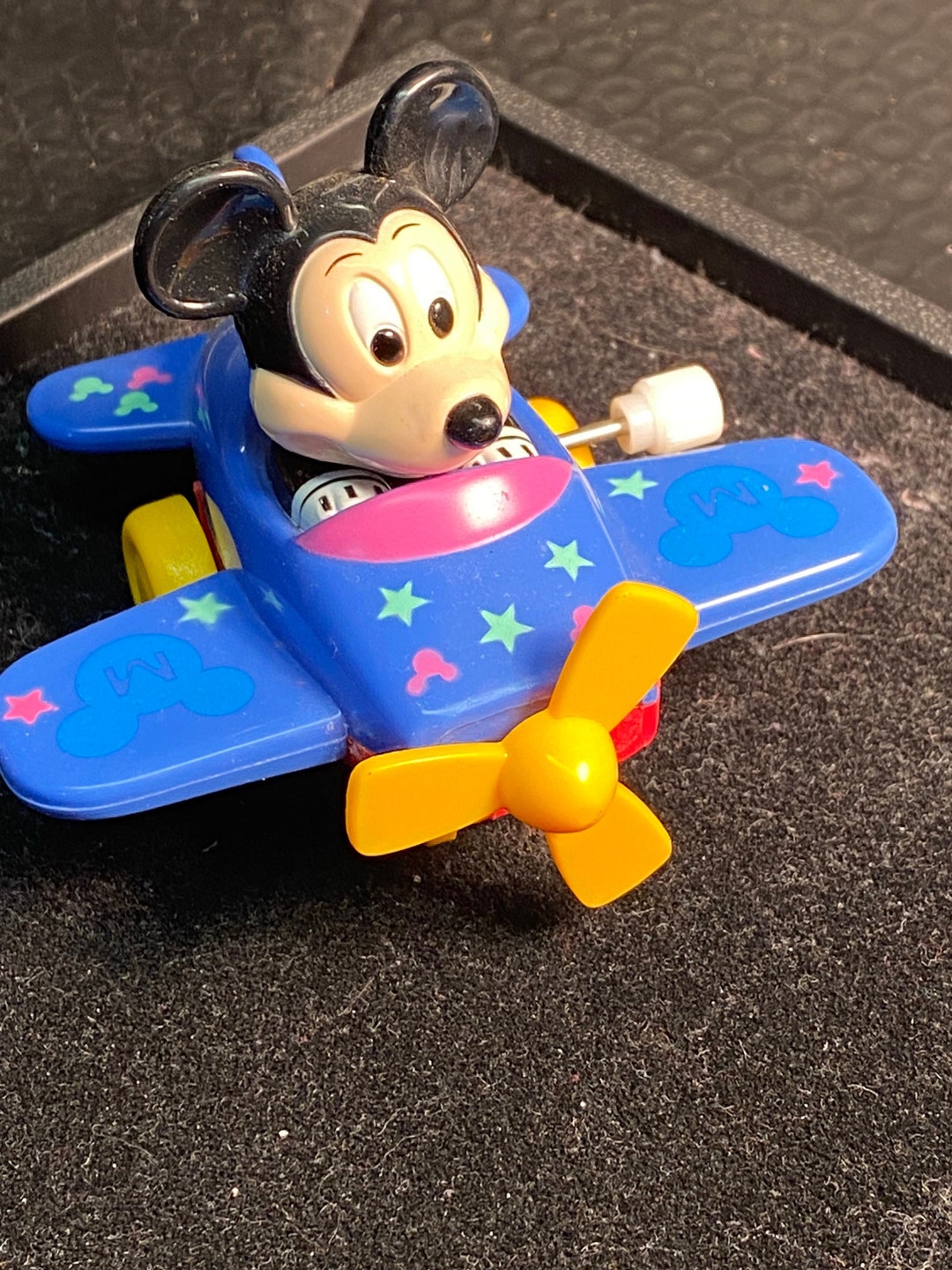 Vintage Disney Mickey Mouse Windup Spinning Propeller Airplane ...