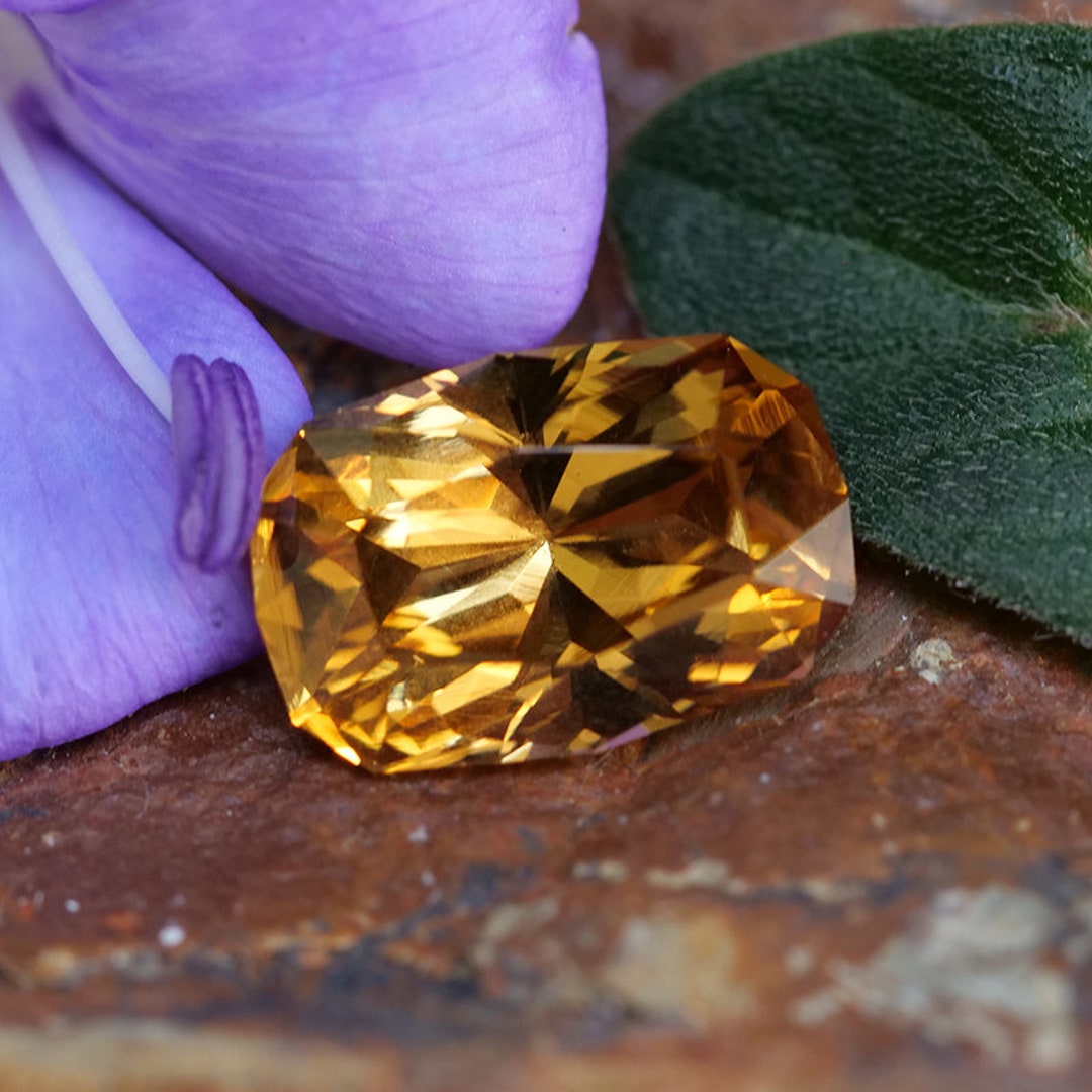 2.67ct Yellow Garnet Grossular Garnet Cushion Cut Yellow Gemstone Loose ...