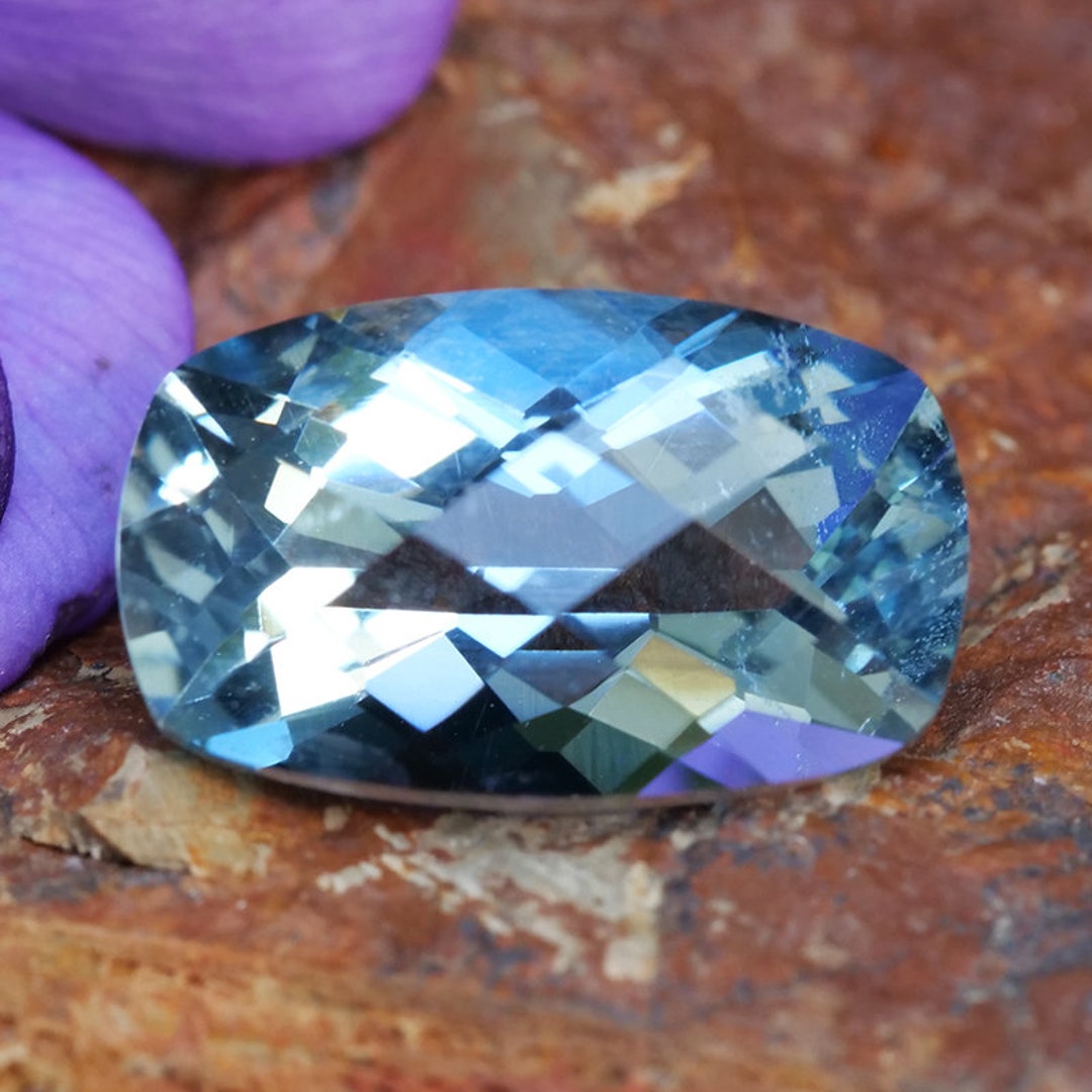 2.54ct Natural Aquamarine | Faceted | Rectangular Cushion Shape ...