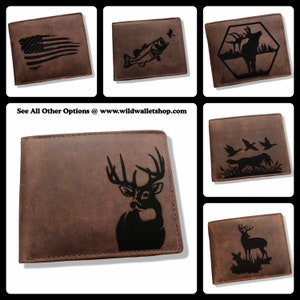 Mens Rustic Leather Fishing & Fish Wallet. Multiple Designs and ...