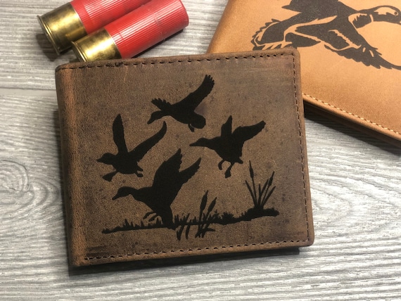 Mens Rustic Leather Duck Hunting Wallet. Multiple Designs - Etsy