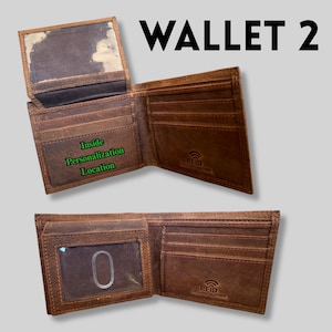 Personalized Rustic Leather Bi-fold Wallet: Forest Engraving, RFID ...