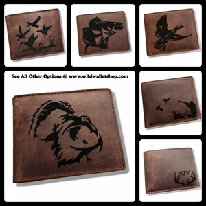 Mens Rustic Leather Fishing & Fish Wallet. Multiple Designs and ...
