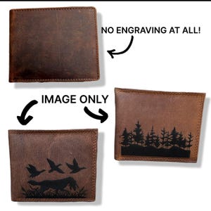 Mens Brown Leather Dog Hunting Wallet. RFID Blocking Genuine Leather ...