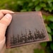 Personalized Rustic Leather Bi-fold Wallet: Forest Engraving, RFID ...