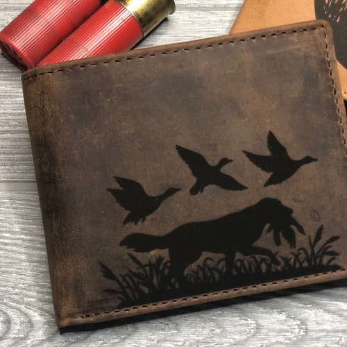 Mens Rustic Leather Duck Hunting Wallet. Multiple Designs - Etsy