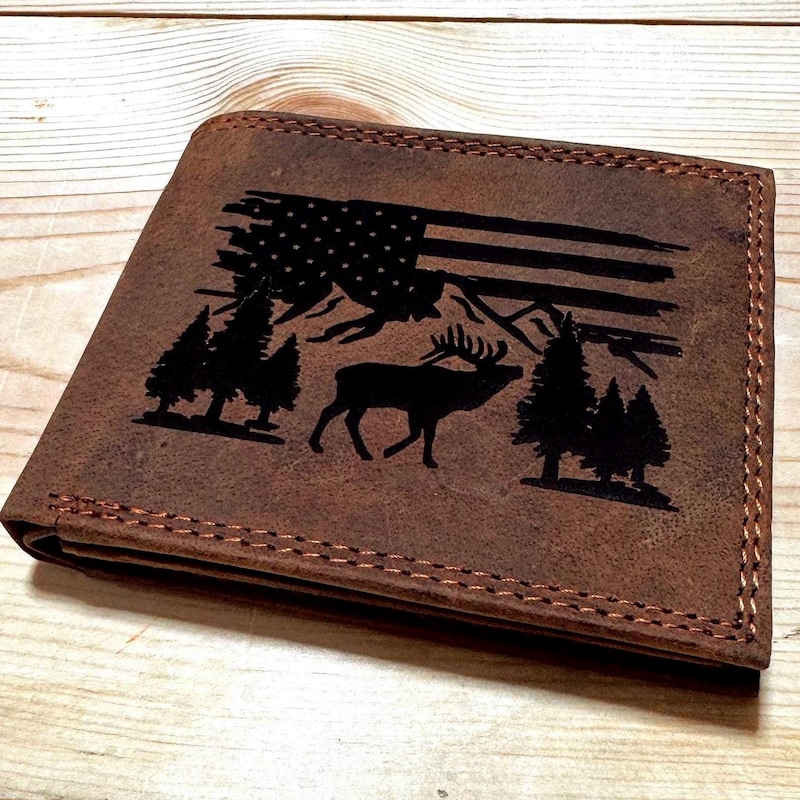 Leather Elk Wallet Men - Etsy