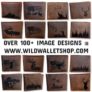Mens Brown Leather Dog Hunting Wallet. RFID Blocking Genuine Leather ...