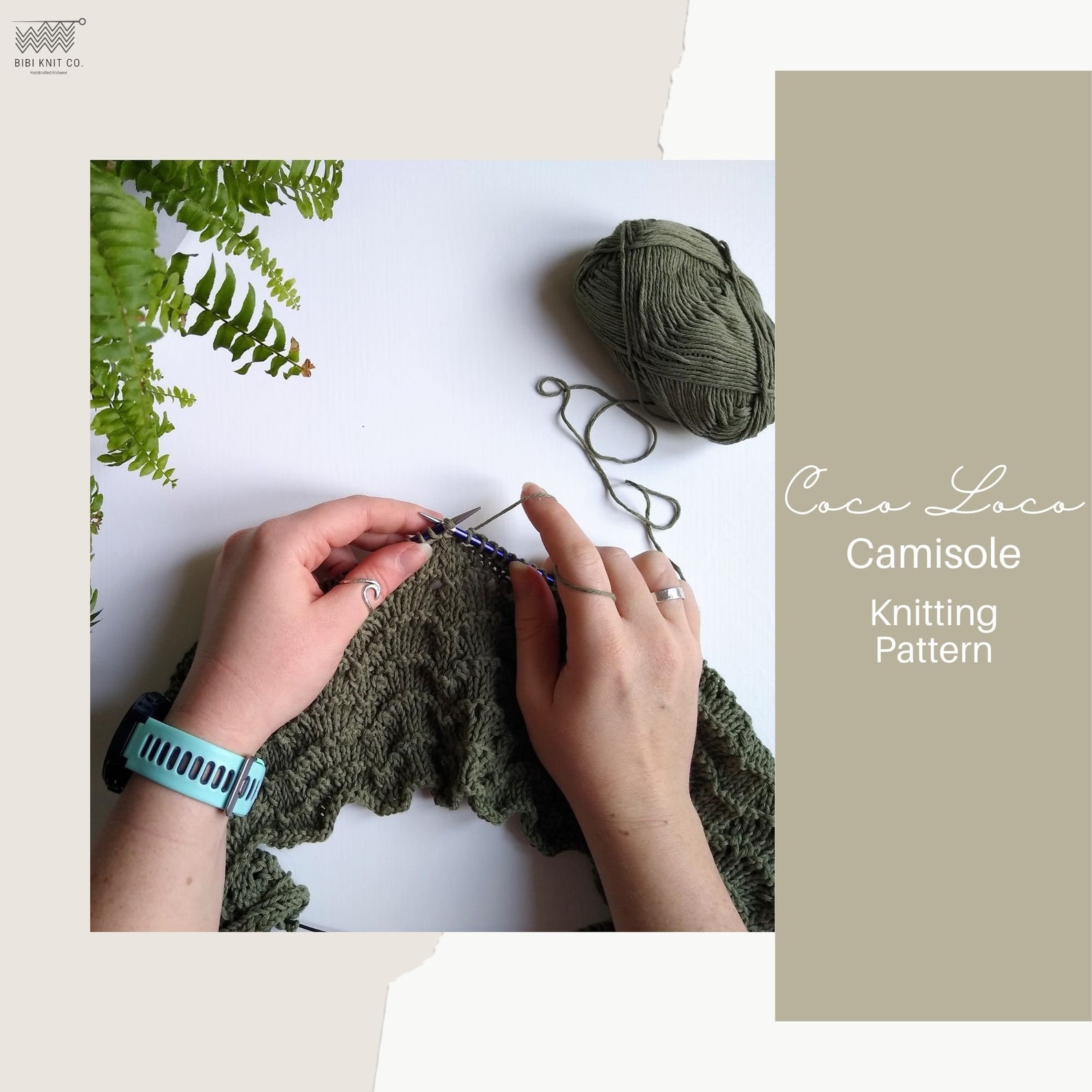 DIGITAL Knitting Pattern // Coco Loco Cami by Bibi Knit Co. // - Etsy