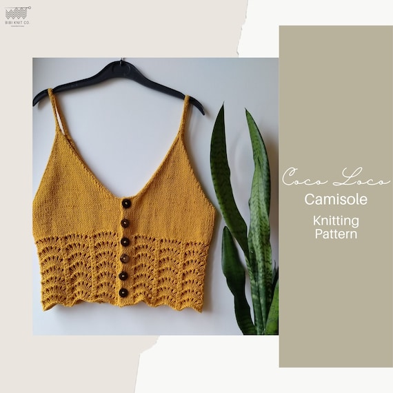 DIGITAL Knitting Pattern // Coco Loco Cami by Bibi Knit Co. // - Etsy