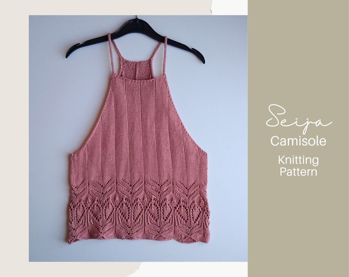 DIGITAL Knitting Pattern // Coco Loco Cami by Bibi Knit Co. // Crop Top ...