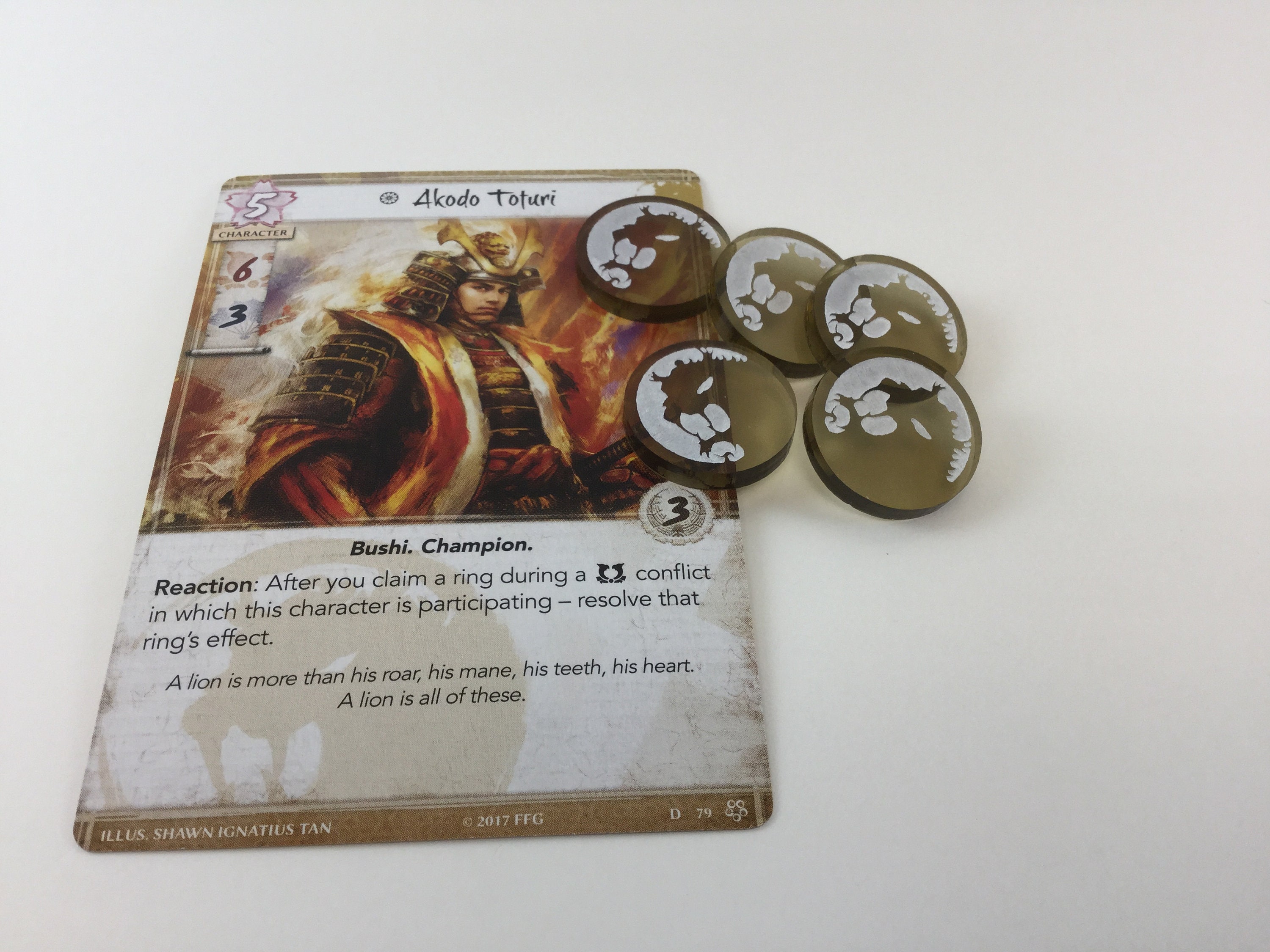 L5R Legend of the Five Rings Acrylic Lion clan fate tokens | Etsy