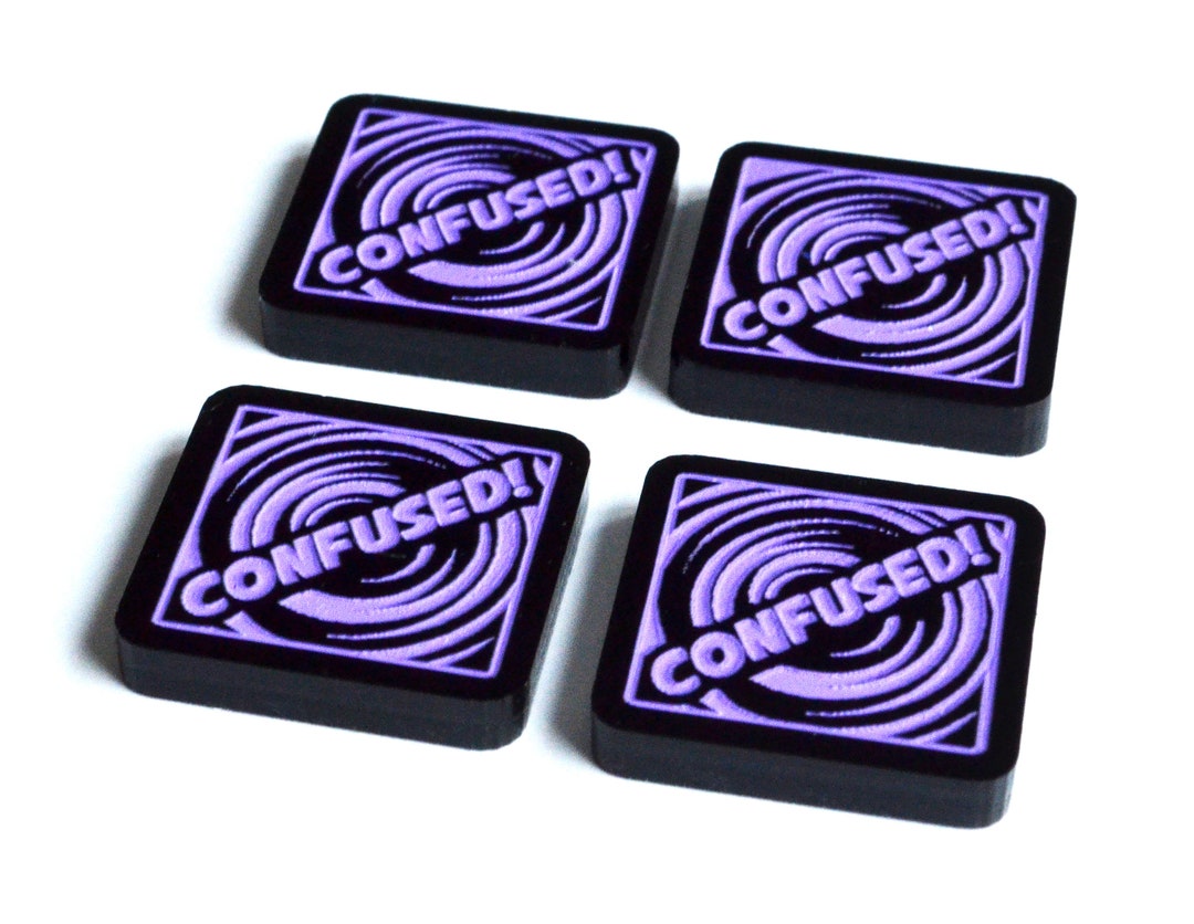 4 X Double Sided Confused Status Tokens for Marvel Champions LCG (fan ...