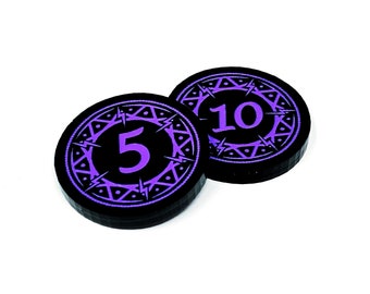 2 X 3/4 Damage Modifier Tokens double Sided for Flesh and | Etsy