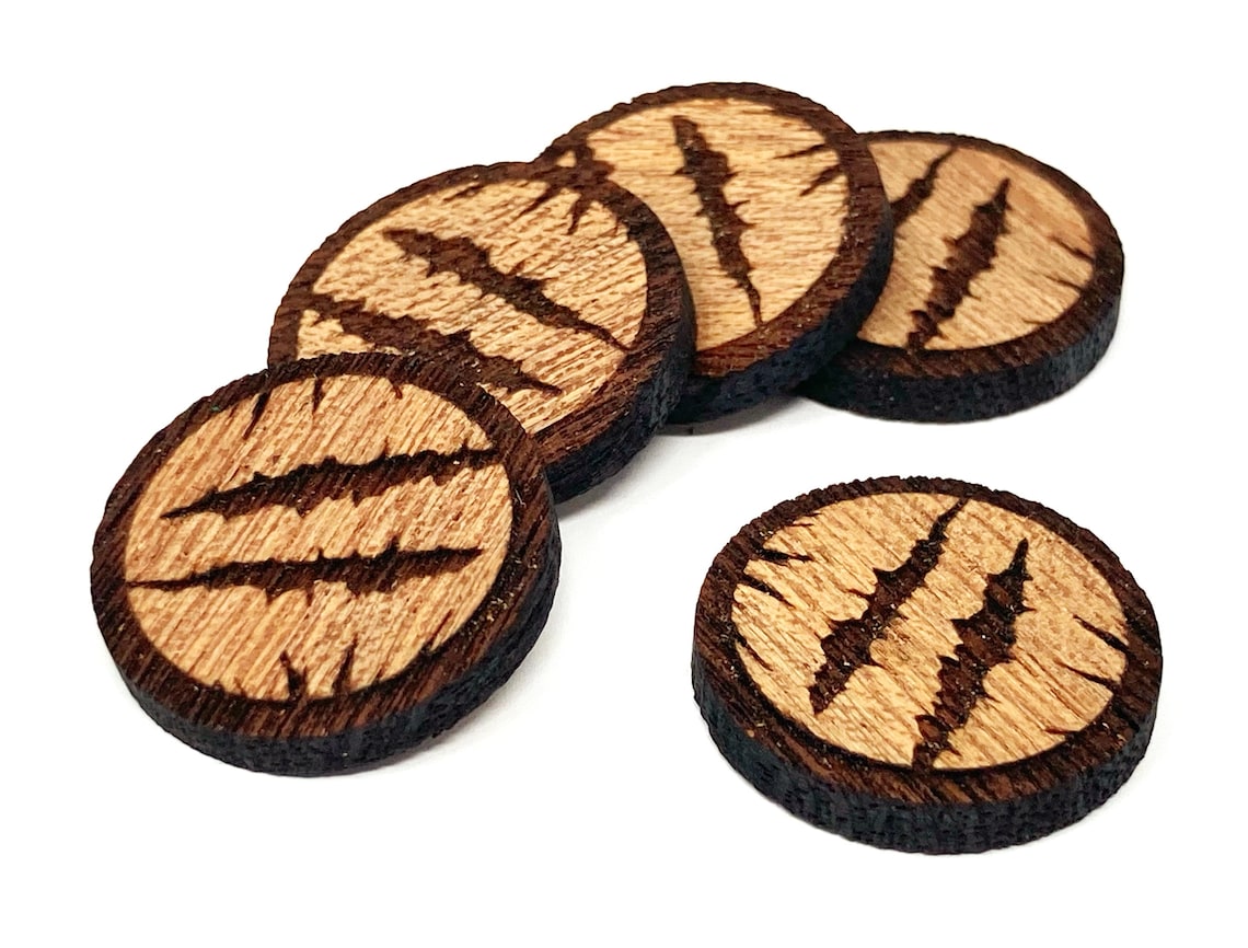 5 x Damage Tokens for Lord Of The Rings LCG Solid Mahogany | Etsy