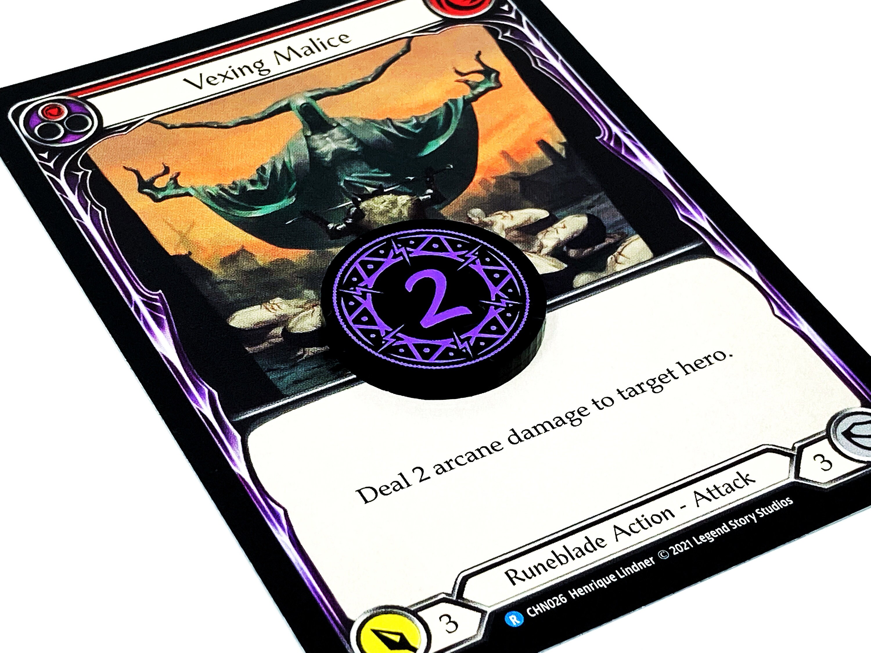 2 X 1/2 Arcane Damage Token double Sided for Flesh and Blood - Etsy