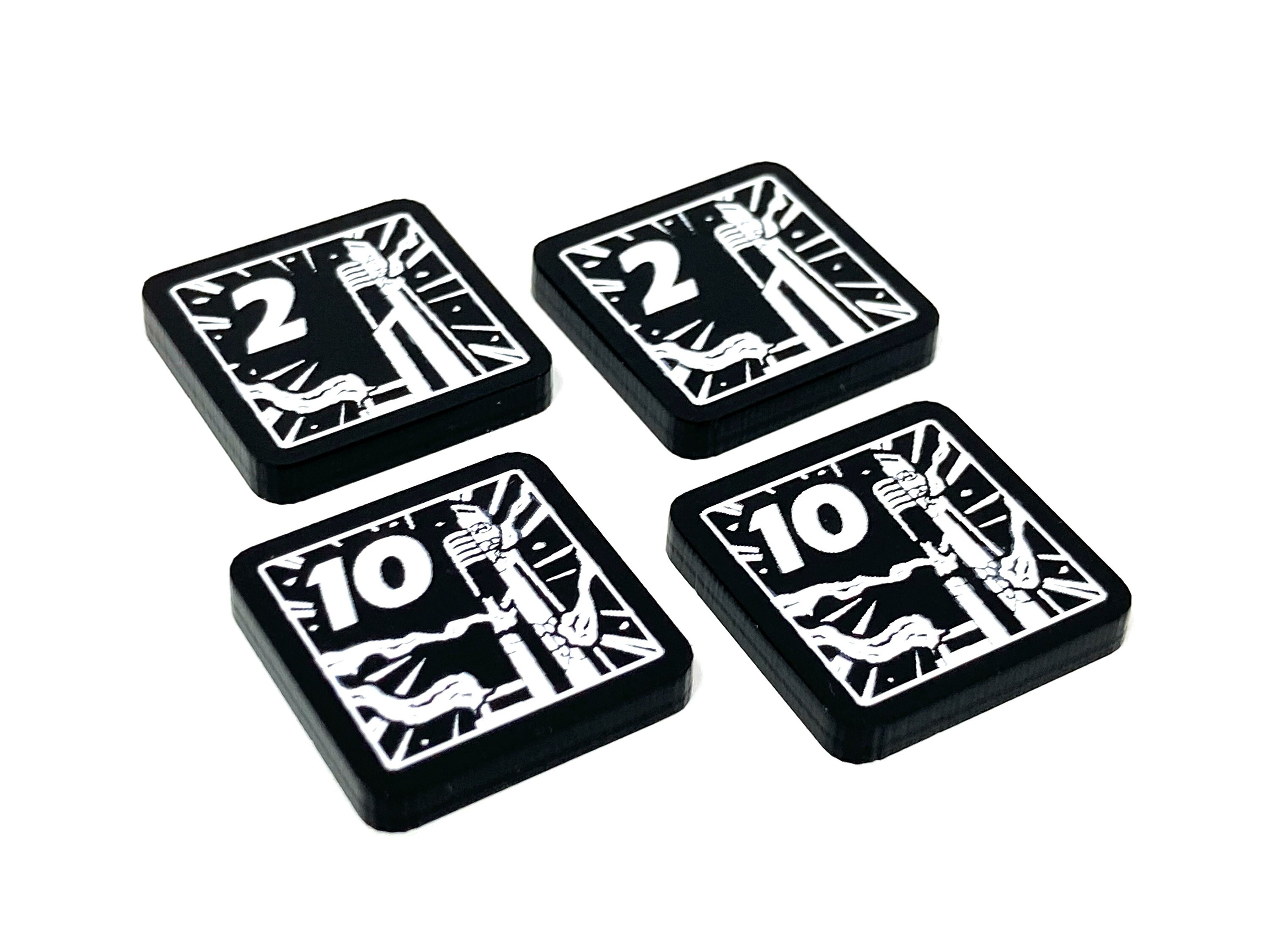 4 X Tower Damage Tokens white Double Sided for Marvel | Etsy