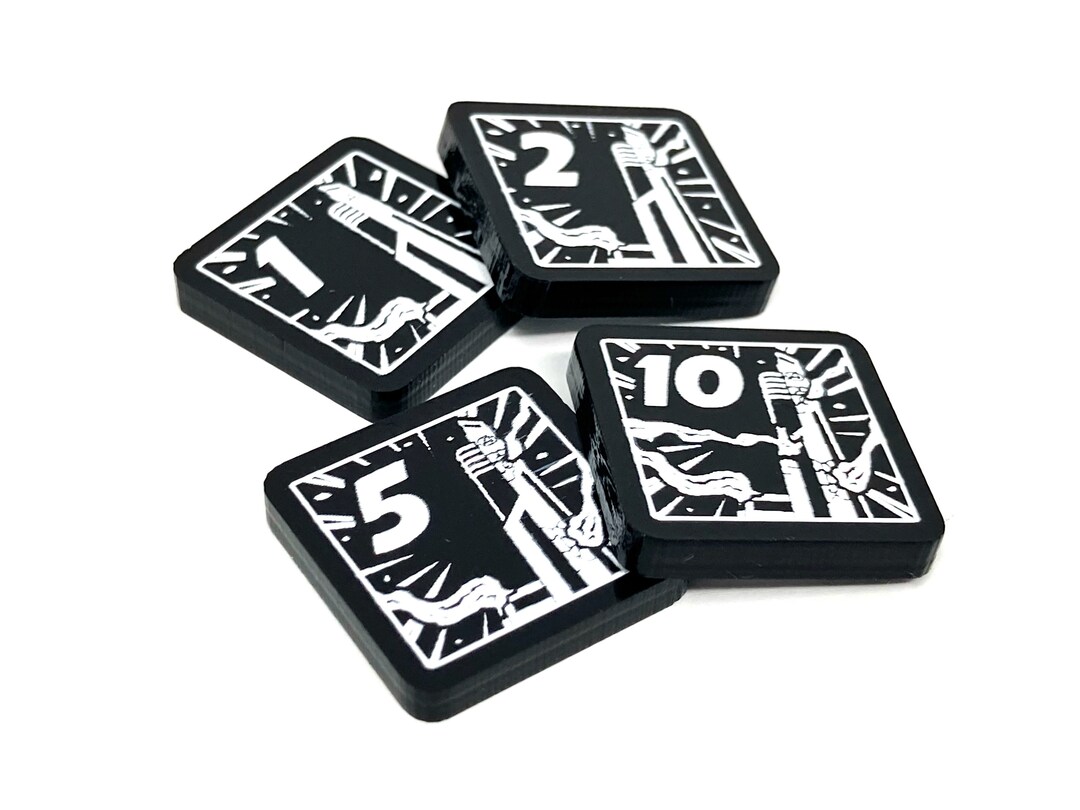 4 X Tower Damage Tokens white, Double Sided for Marvel Champions LCG - Etsy