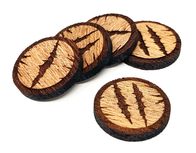 5 x Damage Tokens for Lord Of The Rings LCG Solid Mahogany | Etsy
