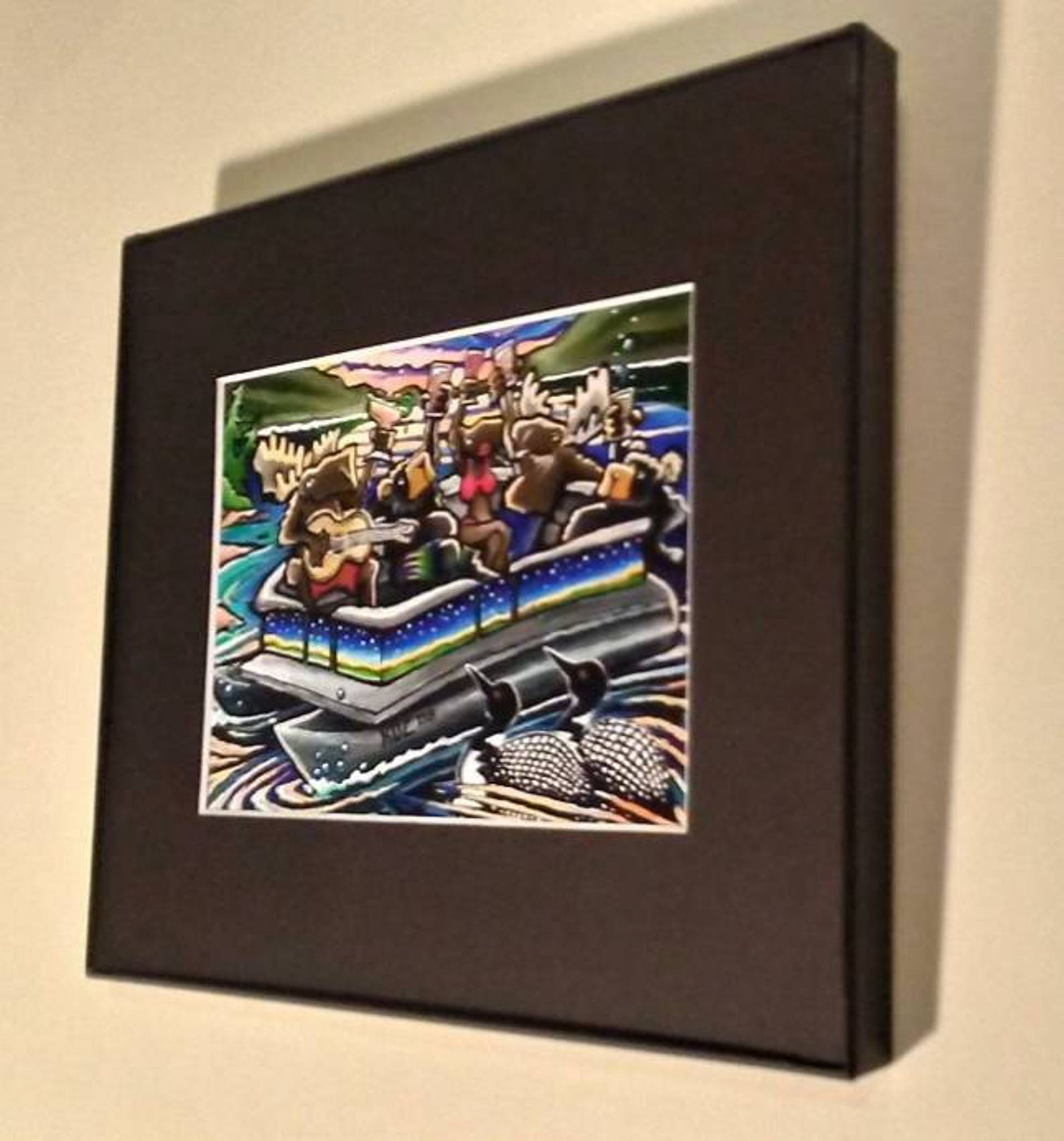 Pontoon Boat Lake Decor Print Party Barge Wall Art Cabin - Etsy