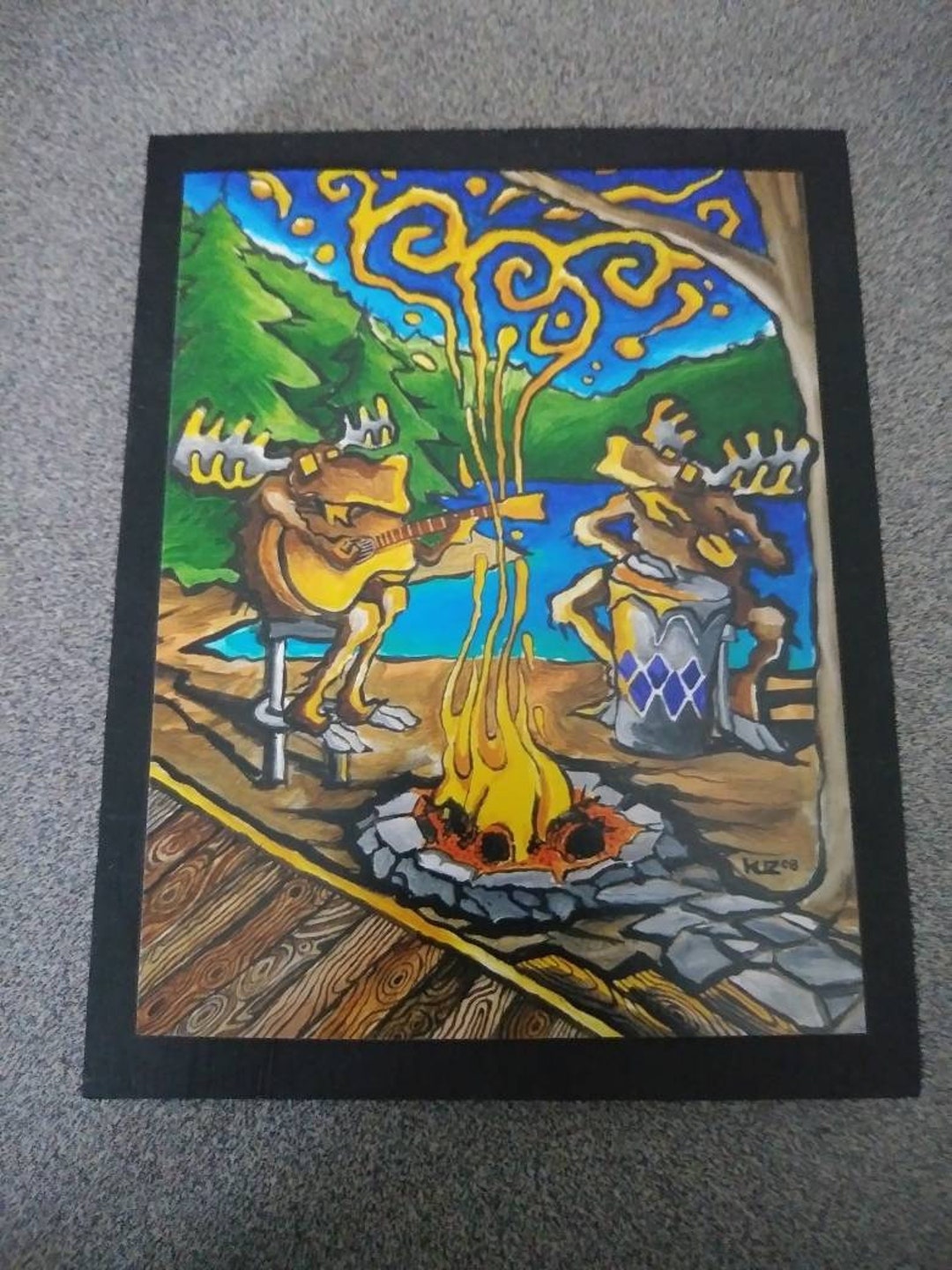 Wooden Print, Wood Panel, Print Panel, Moose Art, Music, Wildlife Art ...