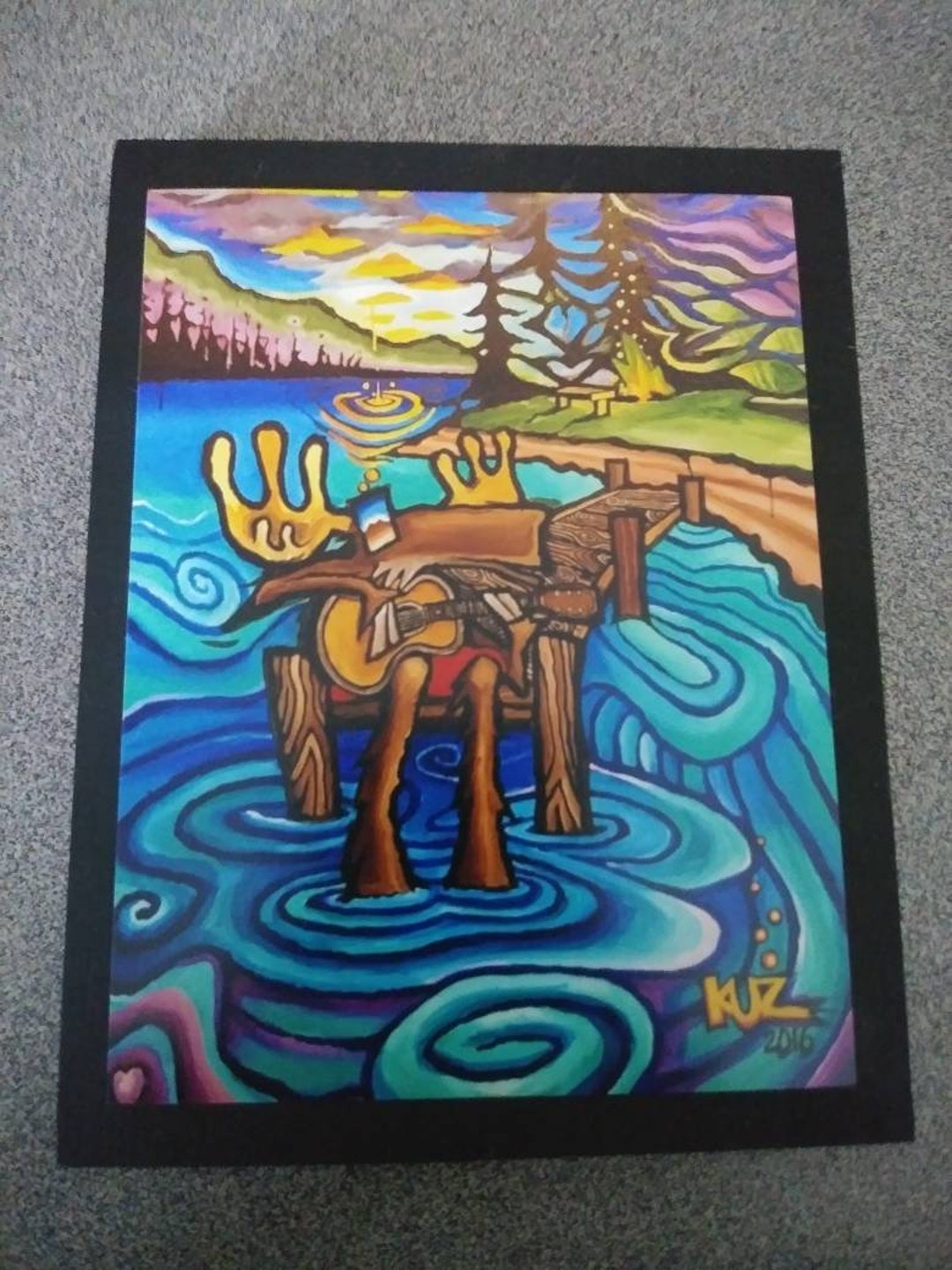 Moose, Wood Art, Lake Decor, Cosmic Moose Art, Wall Art, Lake Life, Man ...