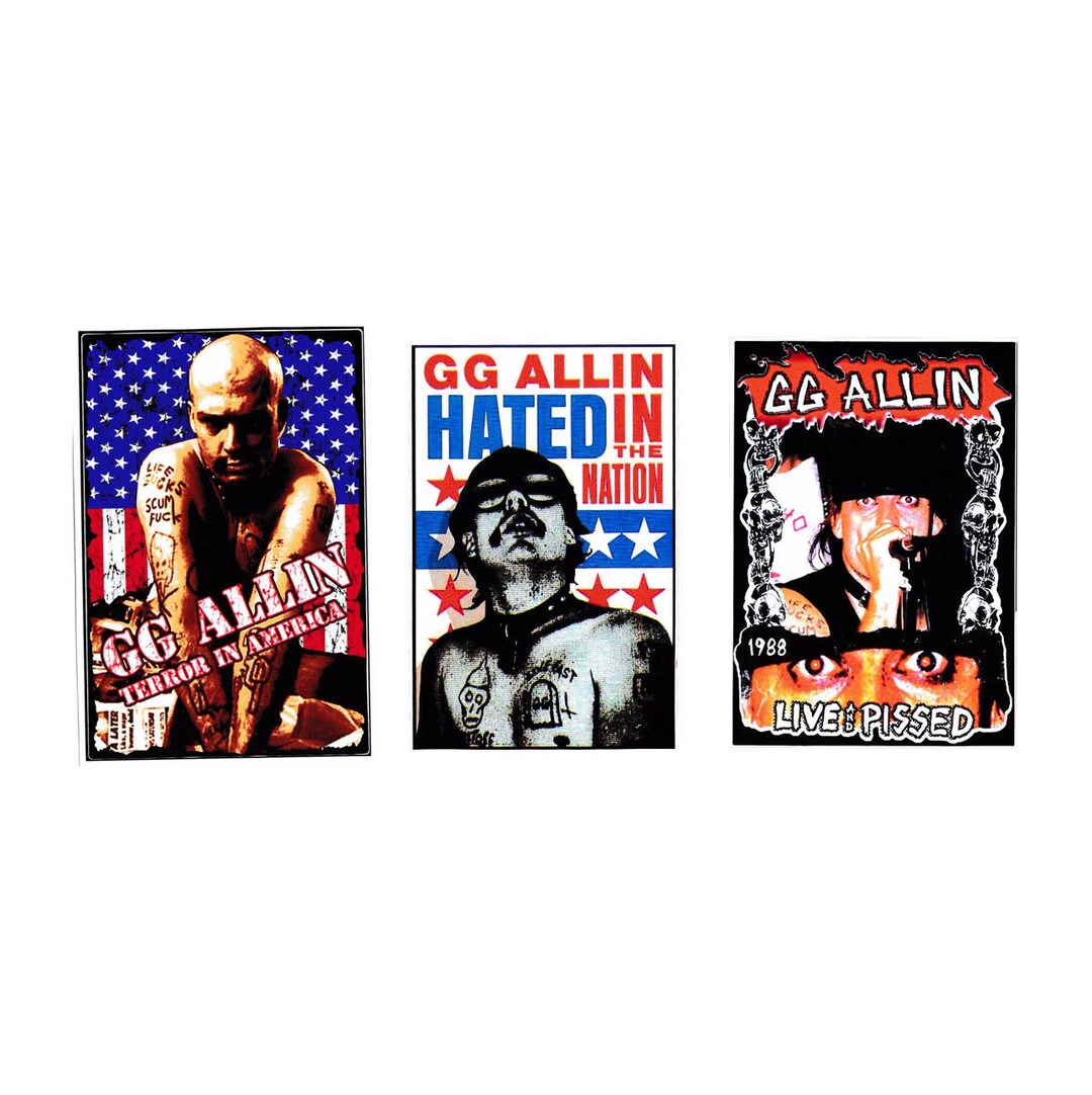 GG Allin Vinyl Sticker Hated in the Nation Live Terror in America Punk ...