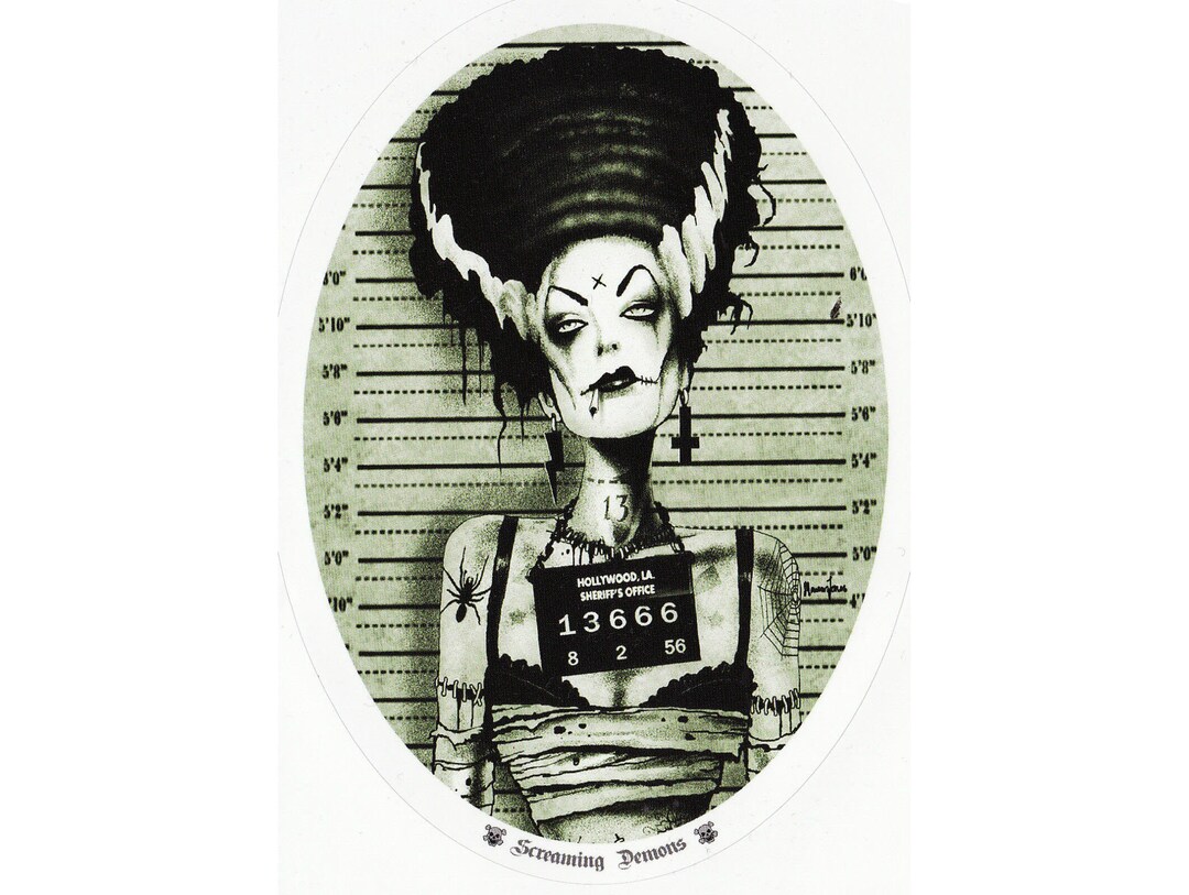 Bride of Frankenstein Vinyl Sticker Decal Zombie Horror Halloween ...