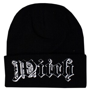 Gothic Witch Beanie - Embroidered Beanie - Sinner - Craft - Knitted Hat ...